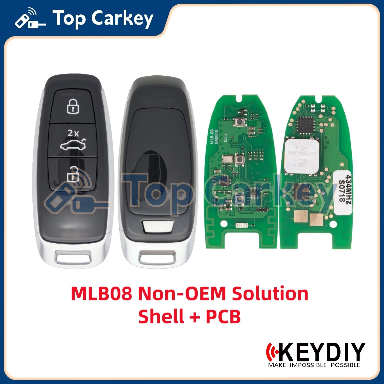 KEYDIY KD MLB08 MLB26 MLB19 Универсальный ключ PCB 434 МГц для Audi A4 A6 A8 Q5 08Non-OEM with Shell