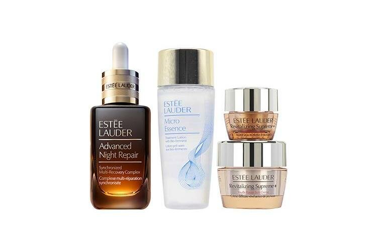 Наборы для ухода за кожей унисекс ESTEE LAUDER Small Brown Bottle Set, No. 7, сыворотки, крем для глаз