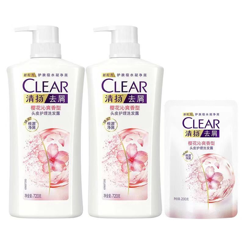 Шампунь унисекс CLEAR с ароматом цветущей сакуры увлажняющий от перхоти