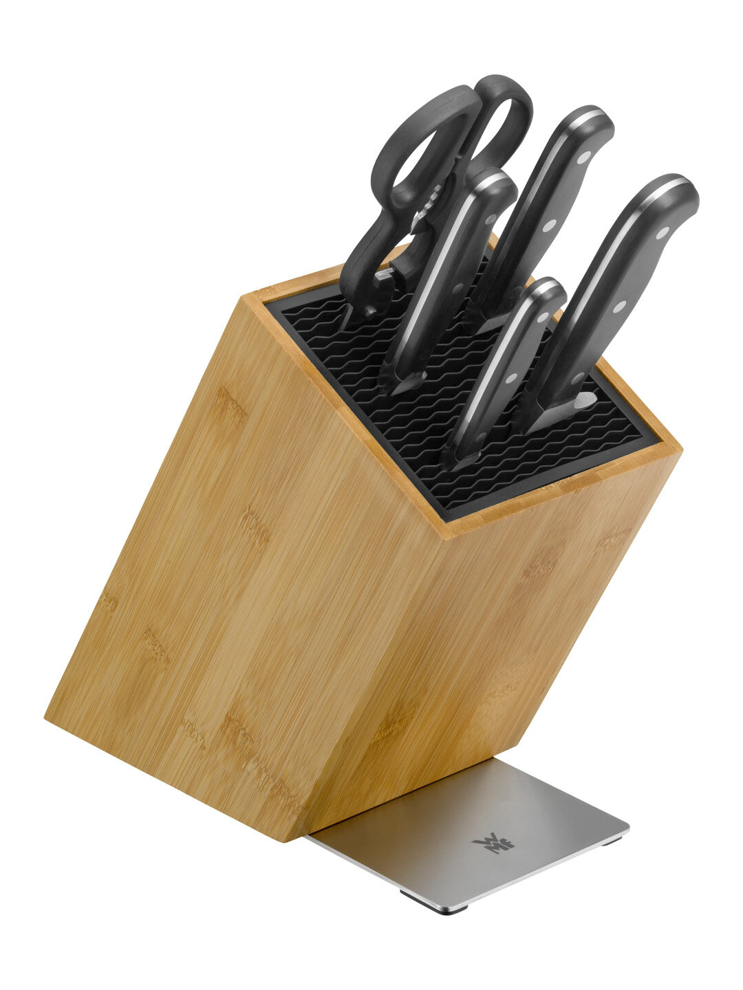 Набор 4-х ножей и ножниц WMF Spitzenklasse, с блоком FlexTec, пластик, нержавеющая сталь, дерево