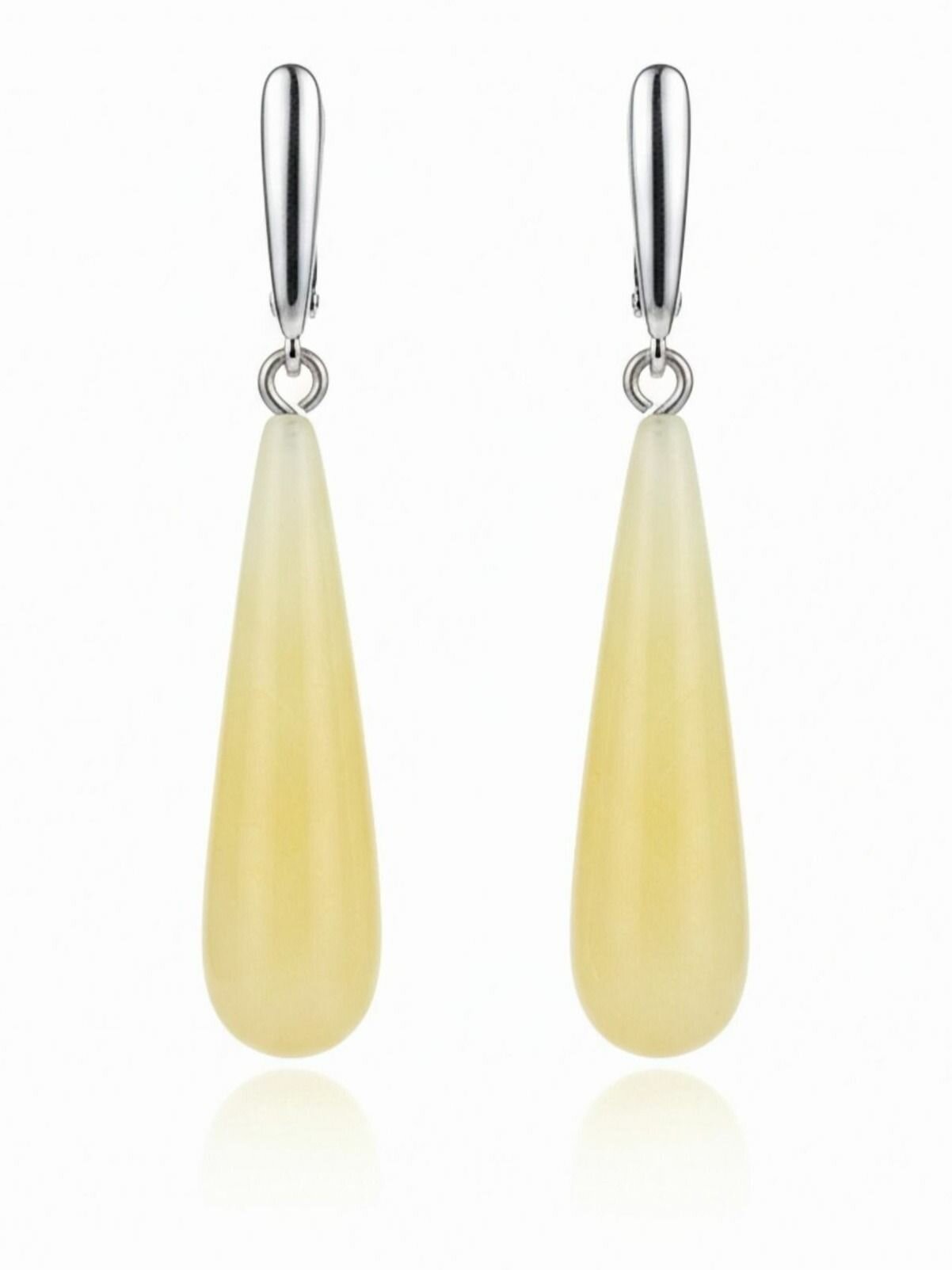 Серьги с подвесками, янтарь прессованный