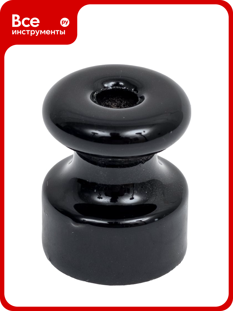 Изолятор мезонинъ керамический, черный, внешний монтаж, опорный, серия Ретро