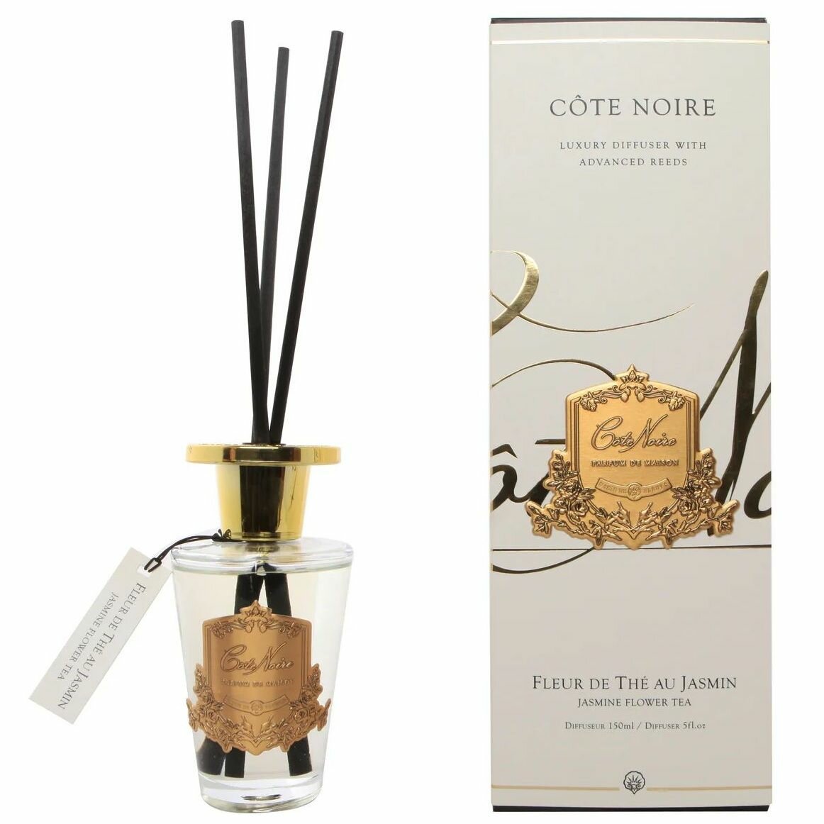 Ароматический диффузор Cote Noire Jasmine Flower Tea Gold Diffuser Set GMDL15020