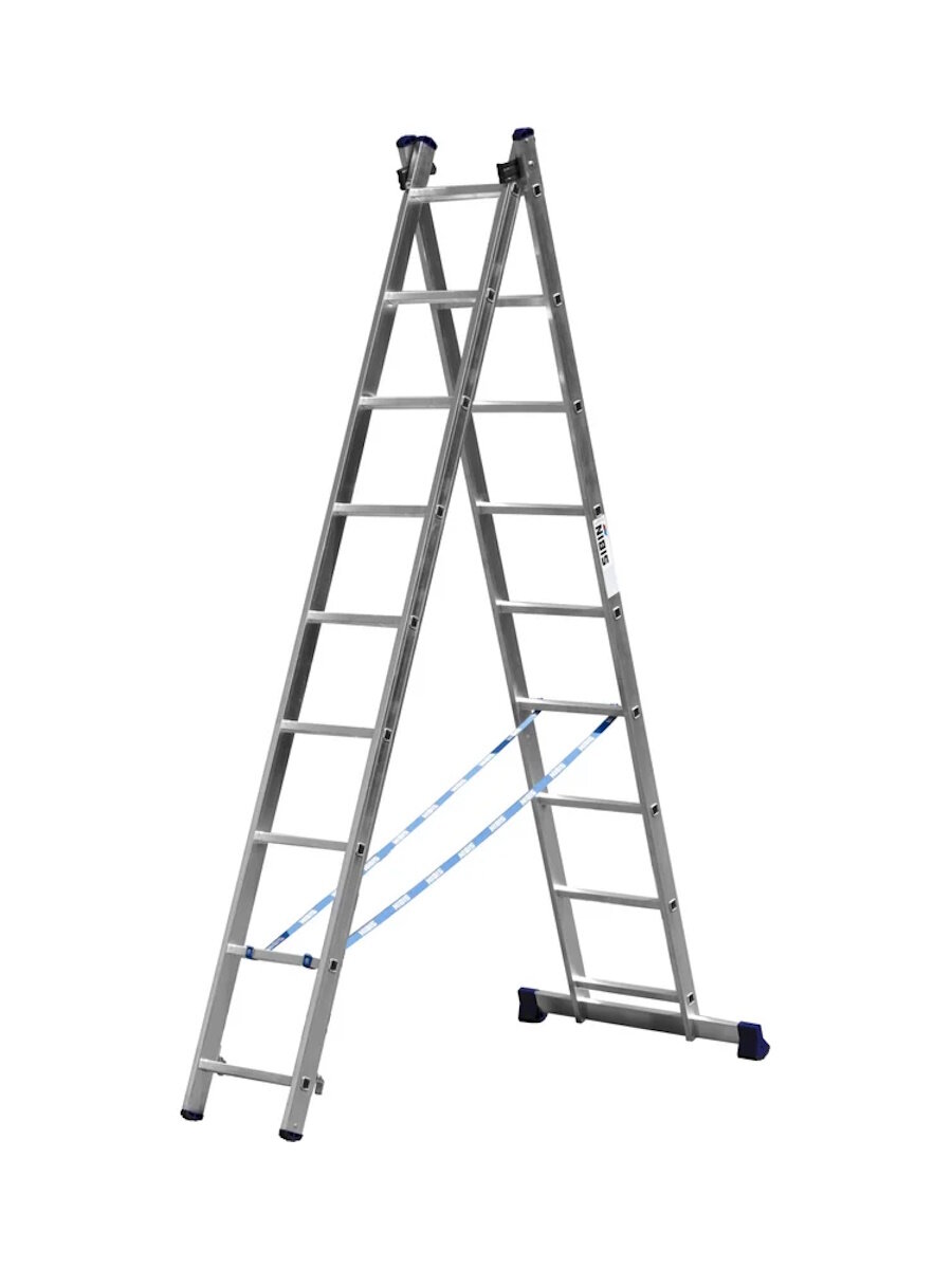 Лестница строительная Сибин 38823-09 алюминий, 9 ступеней, 5,58 м, до 150 кг