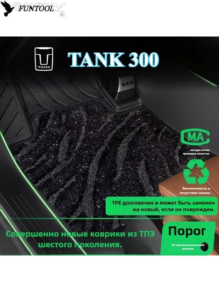 Коврик в салон FUNTOOL для ног из ТПЭ + одеяло звездного неба серый — фото 1