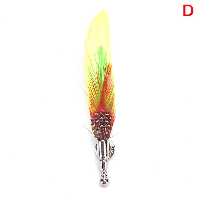 Брошь из перьев павлина и фазана D