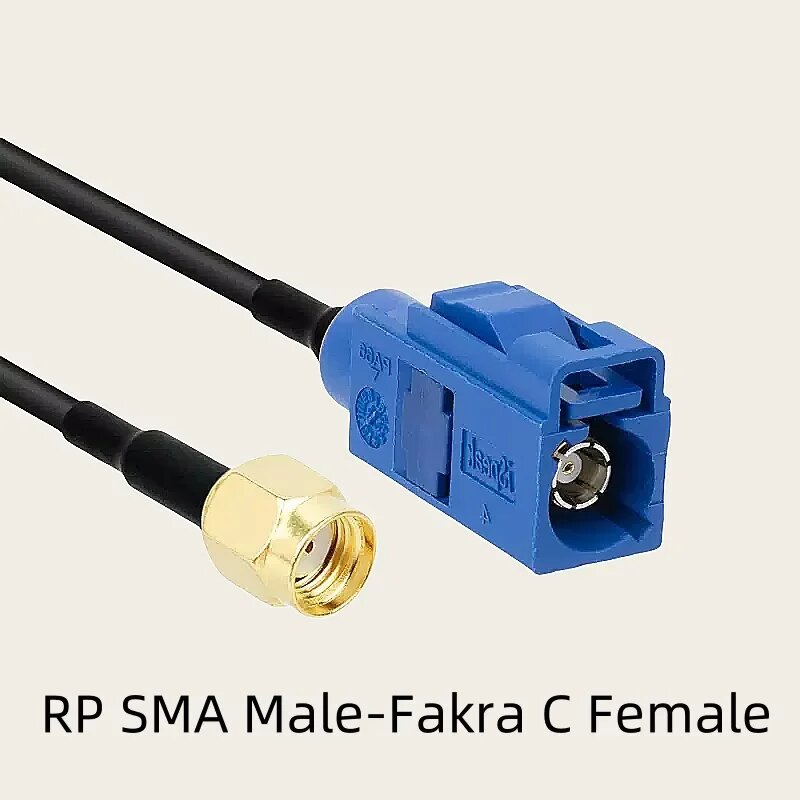 Кабель Fakra C - RP SMA, RG174, 5M