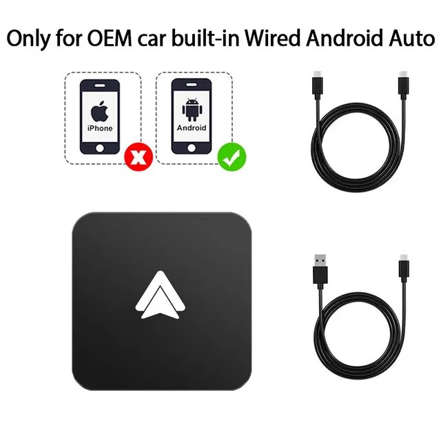 Проводной адаптер Mini CarPlay и Auto Box Dongle, совместимый с автомобилями Audi, Toyota, Mazda, Nissan, Chevrolet, Suzuki, Subaru, Kia, Ford, Opel, Skoda и Hyundai.