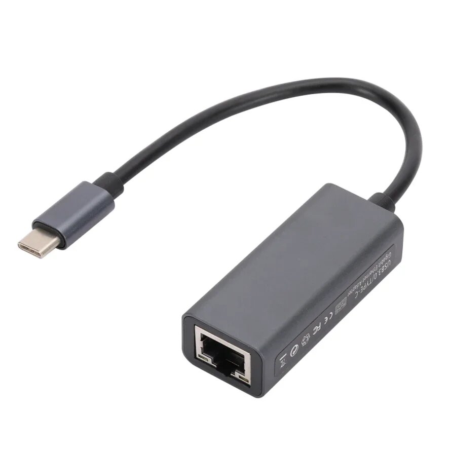 Ethernet адаптер USB 3.0 Type-C WvvMvv черный Type-C To Rj45