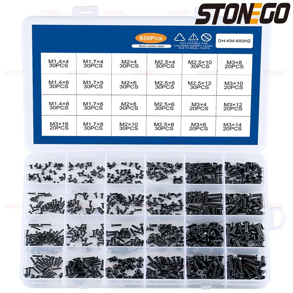 Набор винтов STONEGO KM4672 из углеродистой стали для ноутбуков
