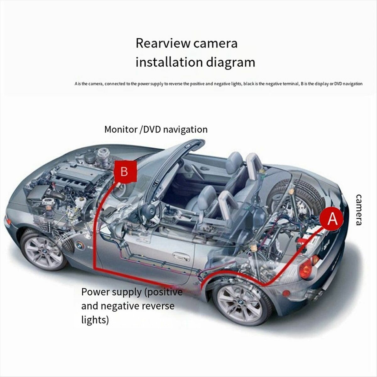 Зарядное устройство для камеры заднего вида 12 В для зарядки камеры заднего вида (металл + пластик)