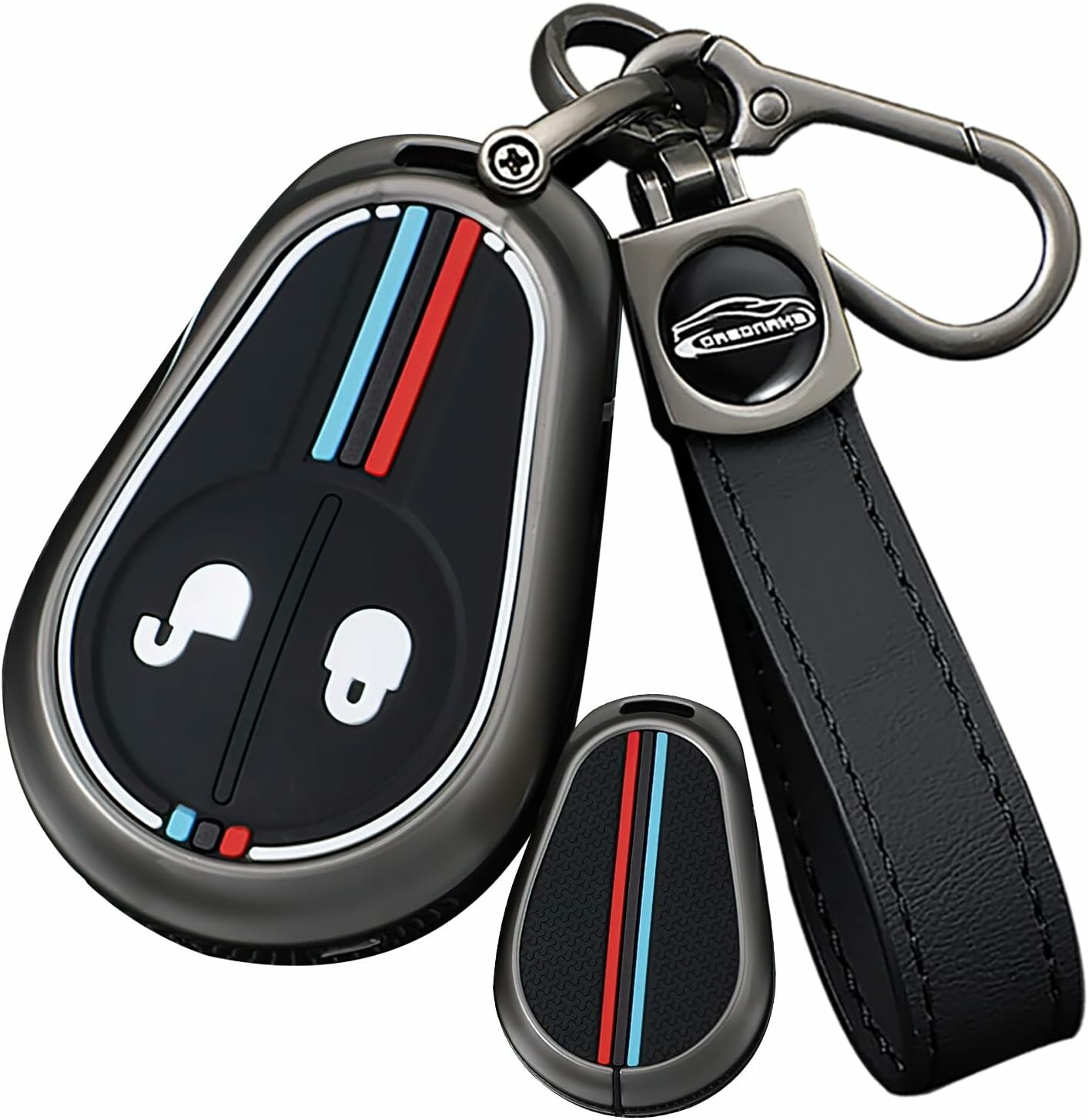 Металлическая крышка брелока с дистанционным управлением, 2 кнопки, подходит для смарт-ключа без ключа, с брелком, подхо