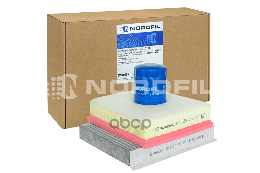 Комплект фильтров (воздушный + масляный + салона угольный) CHANGAN CS75 Plus CS85 Coupe NORDFIL арт. kn1025k