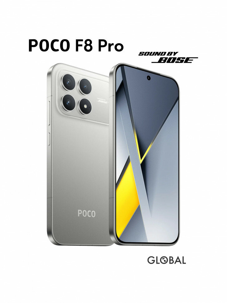 Смартфон Xiaomi POCO F8 Pro 12Gb/512Gb Titanium Silver (Титановый серебристый)