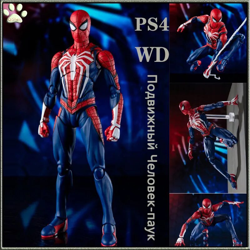 Внутриигровая Человек-паук PS4, высота 14.5 см, длина 14 см