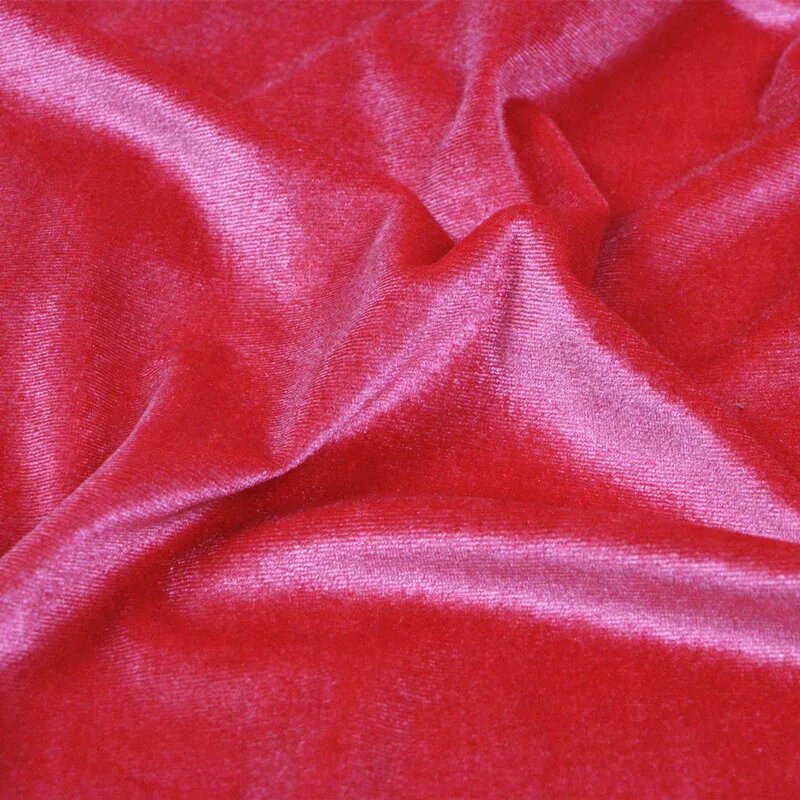 Бархатная велюровая ткань 100% полиэстер Красный, Watermelon red