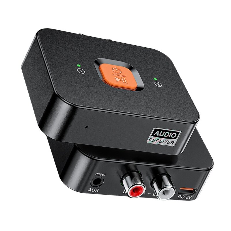 Совместимый с Bluetooth 6.0 Беспроводной Адаптер 3,5 мм USB Стерео Музыкальный приемник с микрофоном, поддерживающий 2 телефона для автомобиля