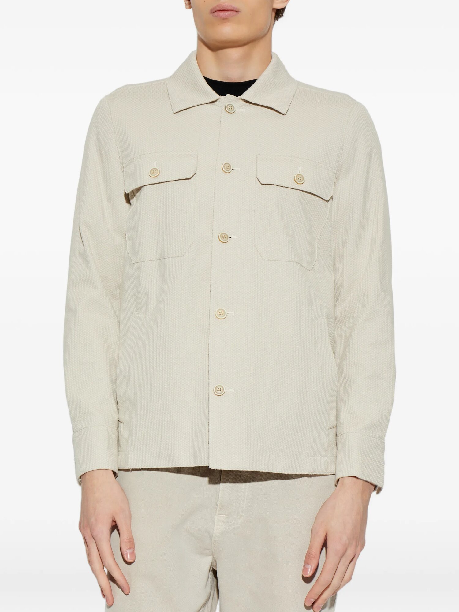 Рубашка Eleventy Patch pocket shirt, размер 48, разноцветный — фото 1