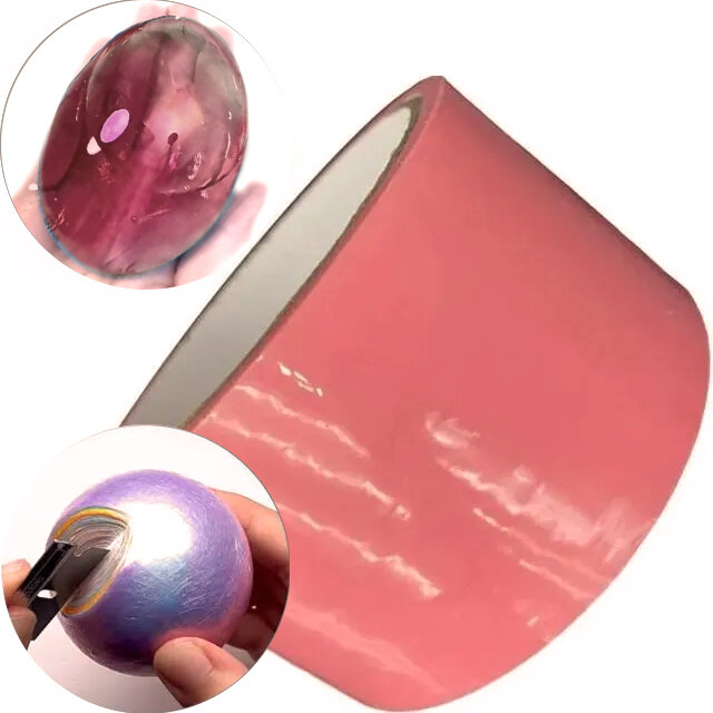 Цветной стретч-скотч антистресс для формирования шаров с водой и сматывания шариков розовый