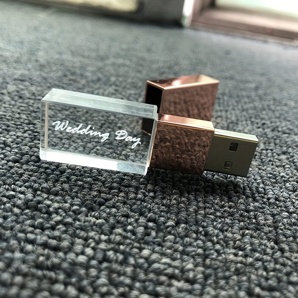 2026 Новый кристалл День свадьбы Слова памяти флеш-накопитель Pendrive Thumb Drive Jump Drive U Disk 512 ГБ с синим светом