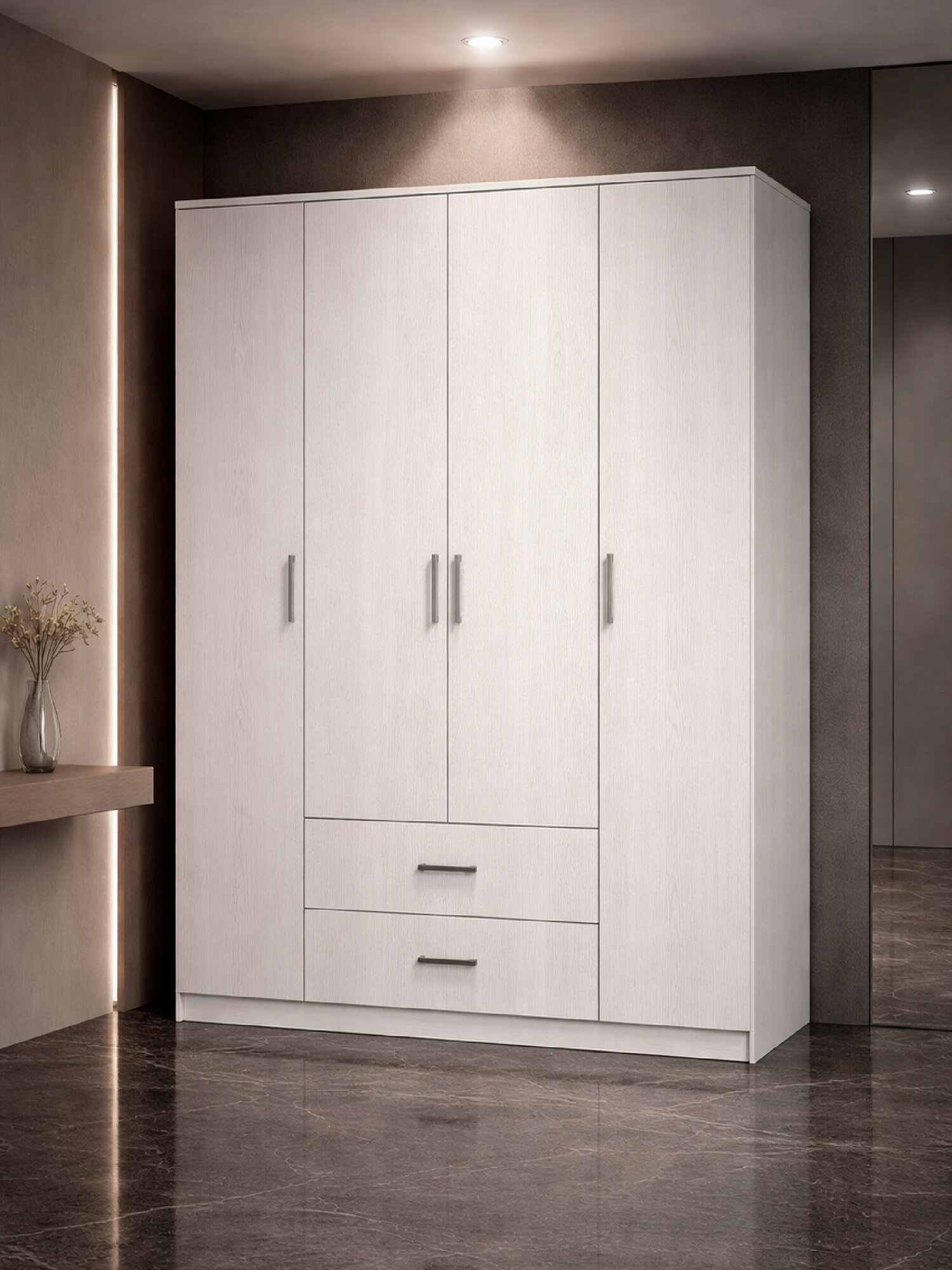 Шкаф для одежды в прихожую распашной "Титан" ясень, 222х160х57 см