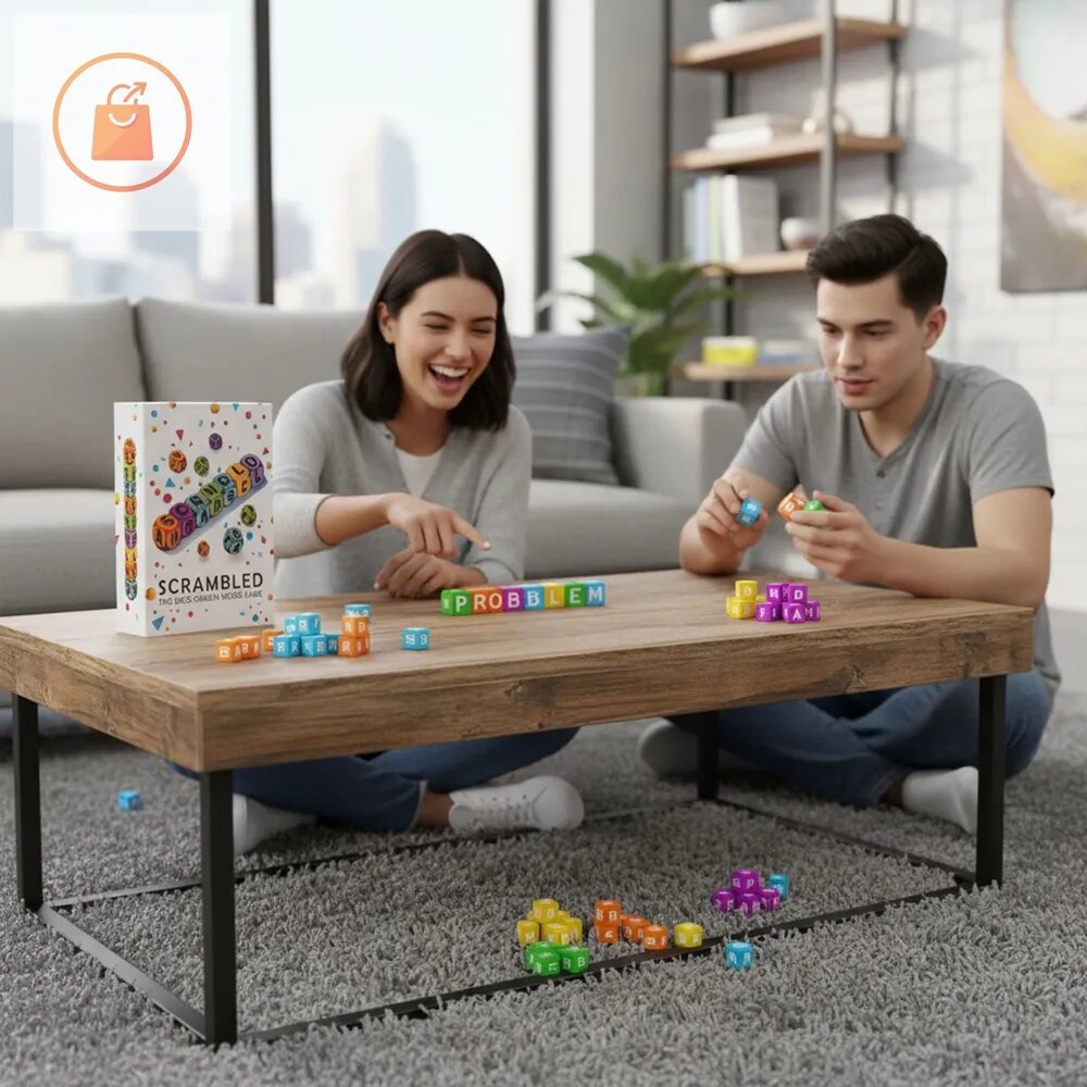 Обучающая игра для детей со словами Scrambled, 36 красочных кубиков для развития воображения, памяти и логики — фото 1