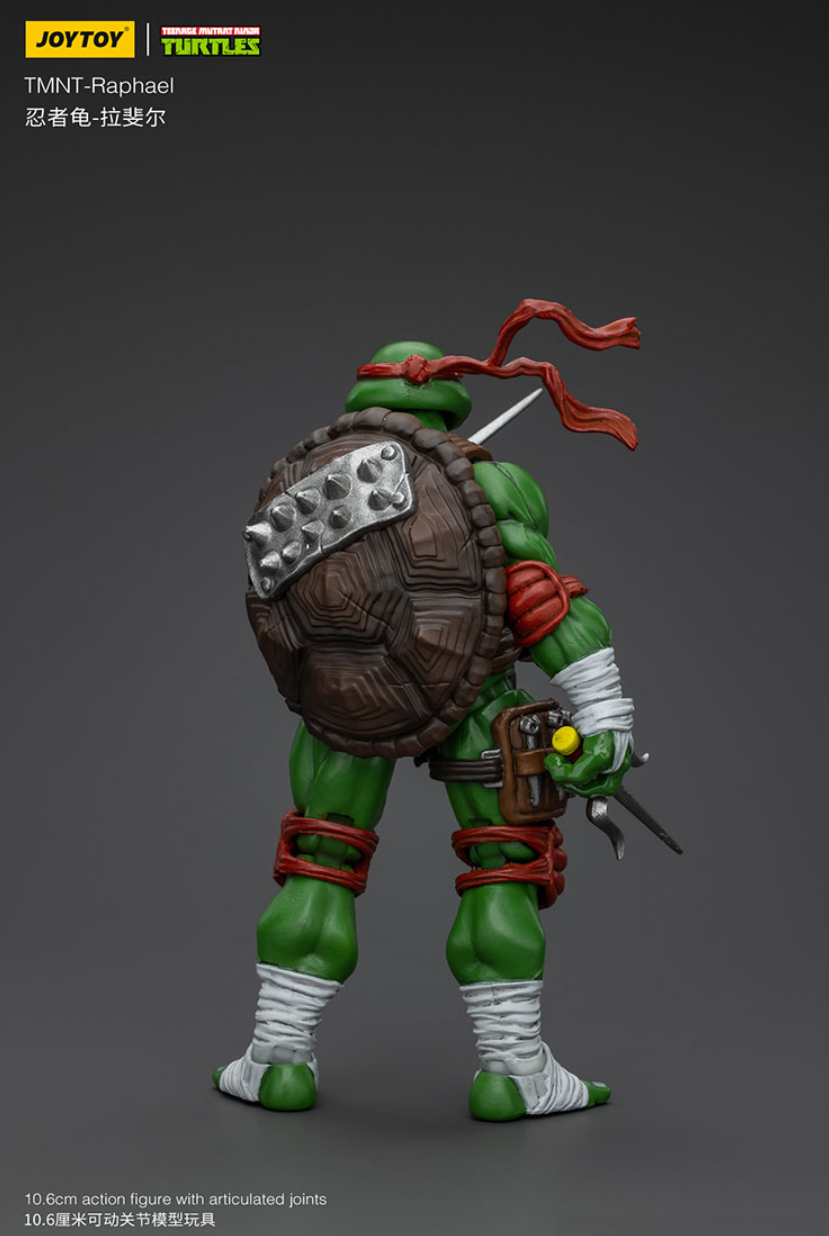 Фигурка JOYTOY "TMNT Raphael", цветная, интерактивная, подарочная упаковка, ПВХ, 10,6см.