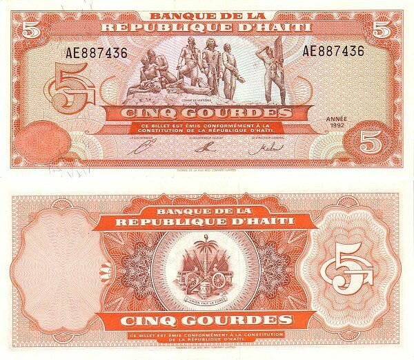 Гаити 5 гурд 1992 Памятник борьбы с вертьерами UNC
