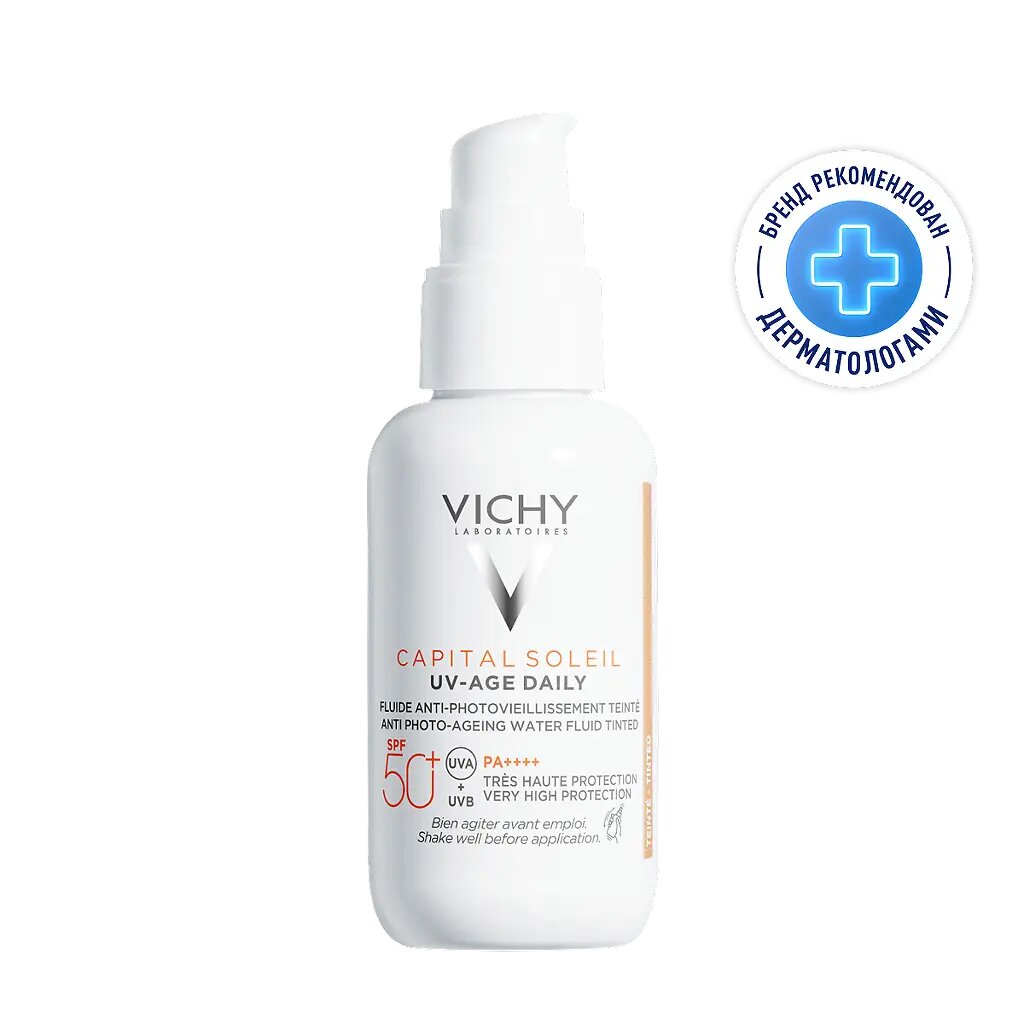 Vichy Capital Soleil UV-Age Daily Невесомый солнцезащитный флюид тонирующий против признаков фотостарения SPF50+ 40 мл 1 шт