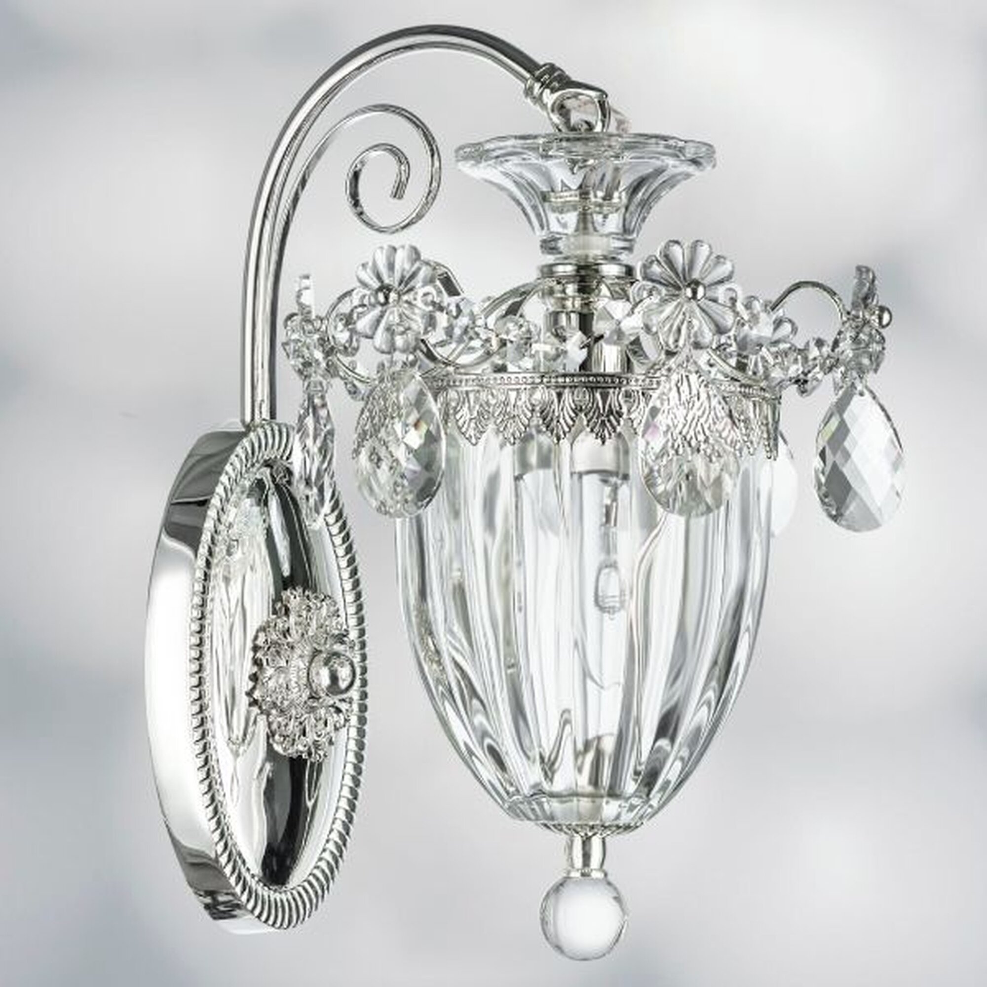 Бра SCHON, 1x60W, E14, IP20, 220В, цвет Silver, 1 шт, арт. 790614