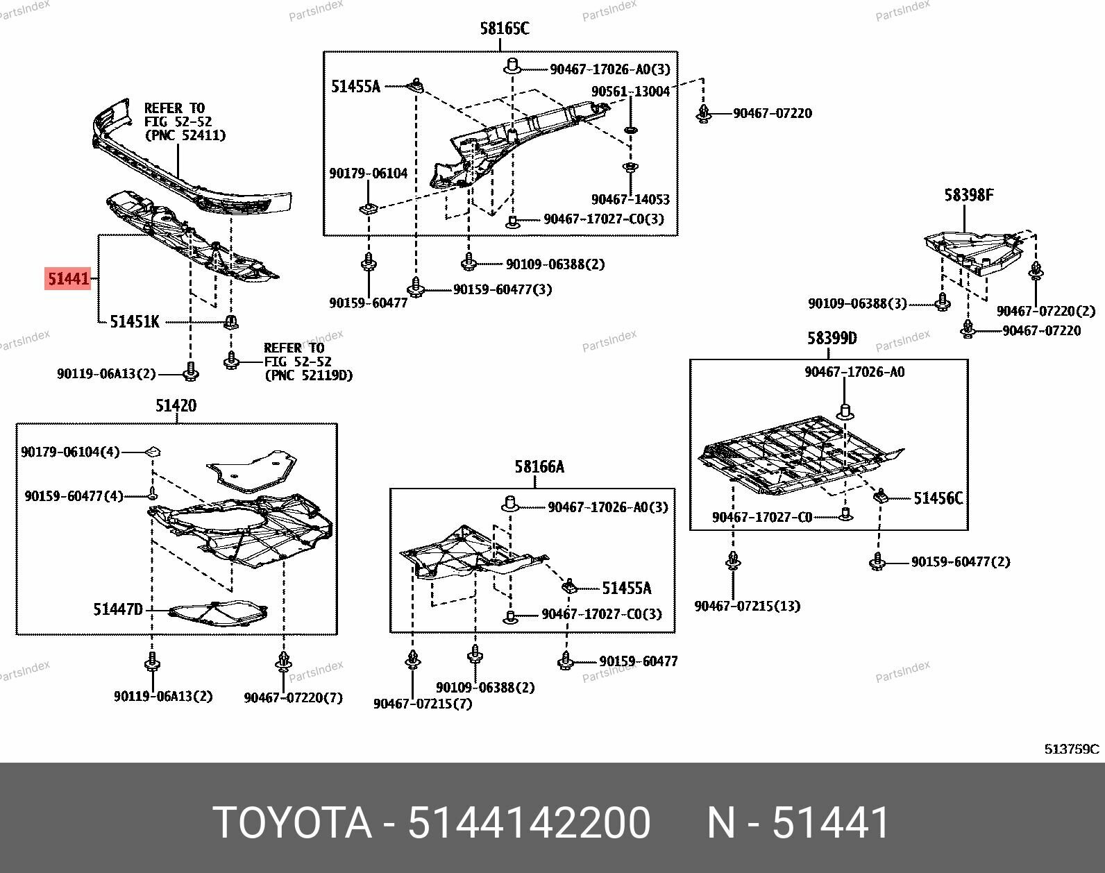 Защита двигателя, TOYOTA 5144142200