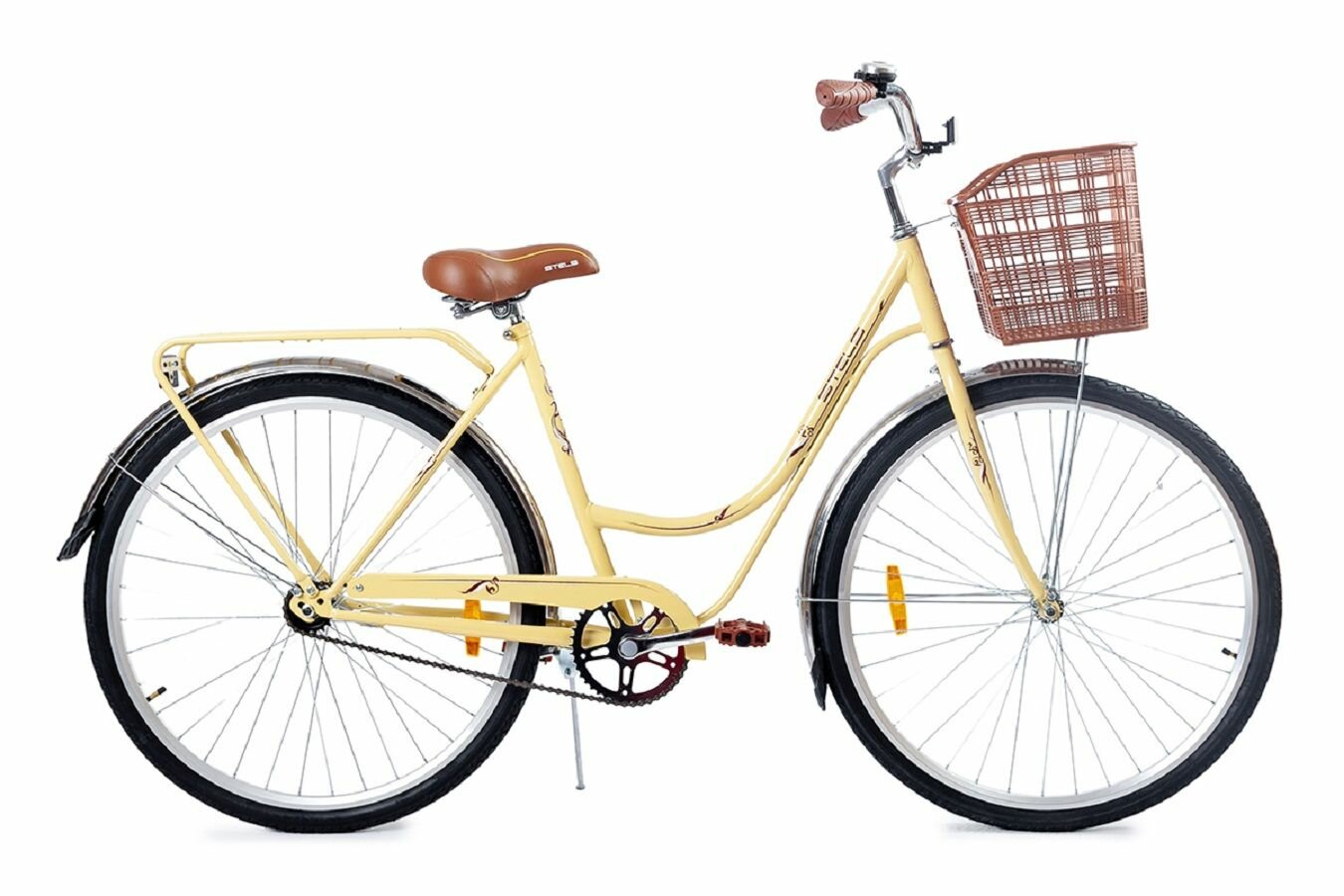 Велосипед 28" стелс "Navigator 325С Lady" СВ.-бежевый/Legenda 320 корзина