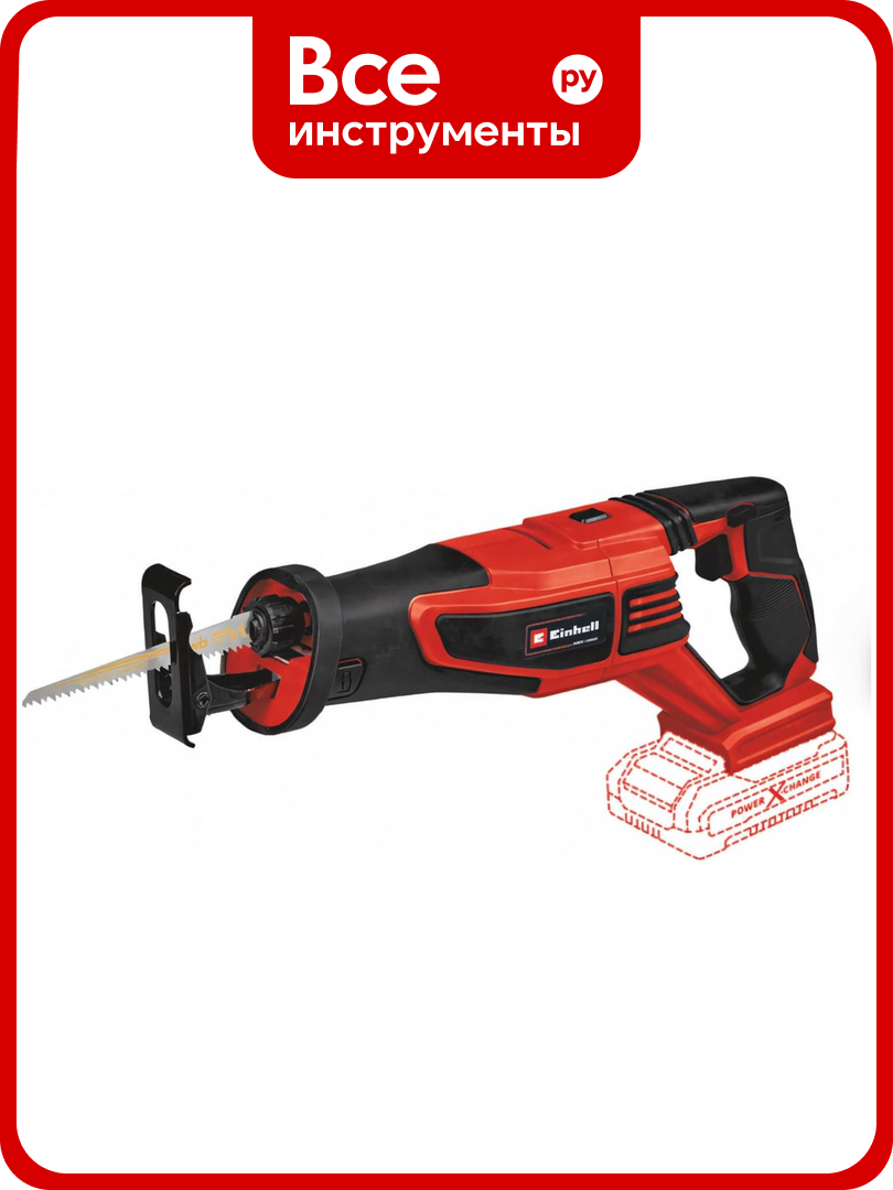 Пила сабельная аккумуляторная Einhell PXC TP-AP 18/28 Li BL, 18В, ход 28 мм, 0-2500/мин, 200мм, Quick, без АКК и ЗУ 4326310