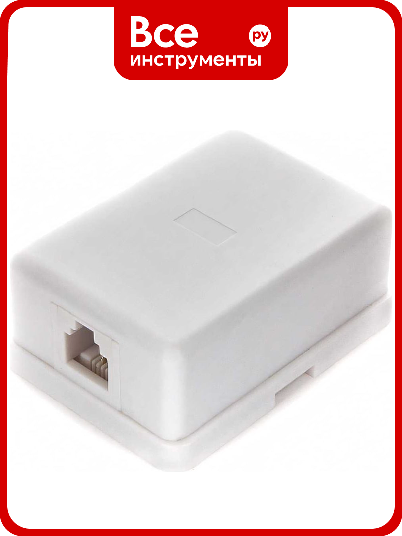 Внешняя телефонная розетка Cablexpert RJ-11, 6P4C, 1 порт, белая TA-101