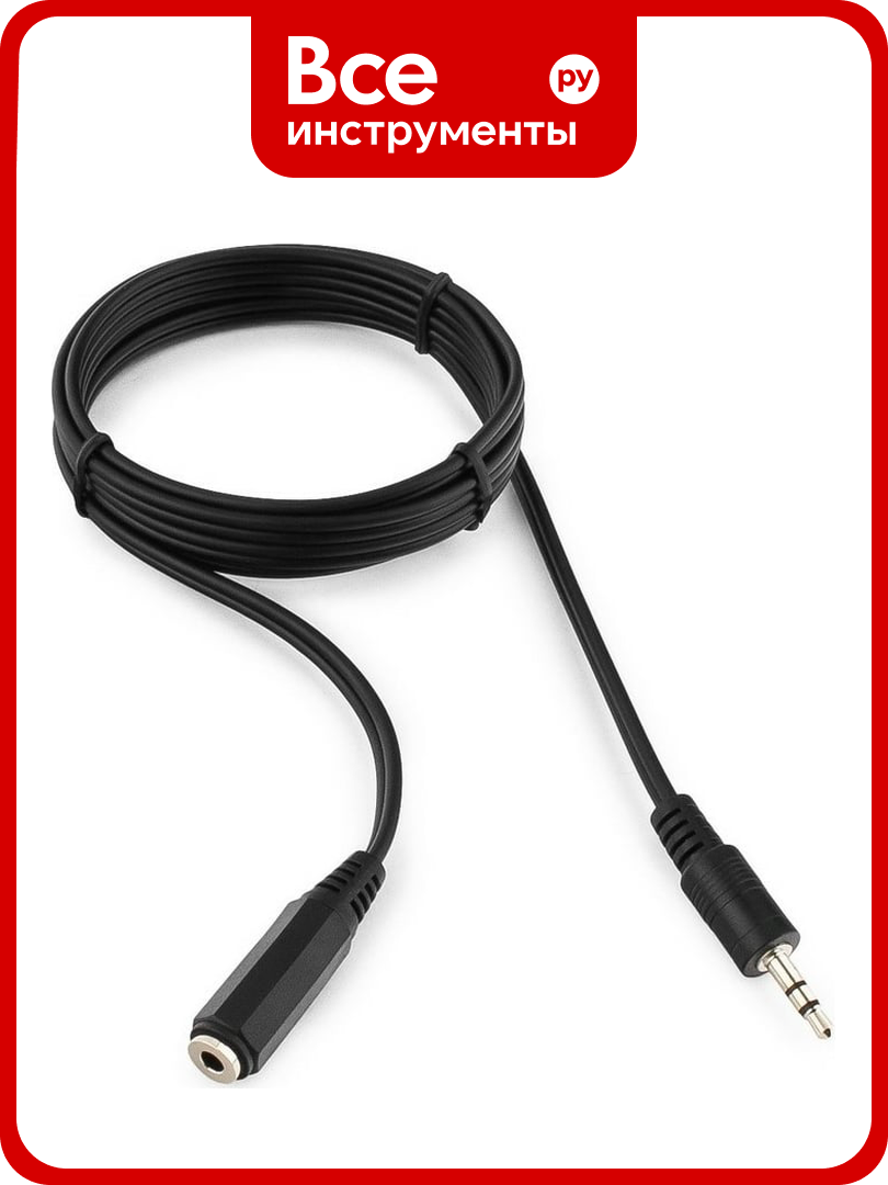 Кабель Cablexpert аудио удлинитель, Jack 3.5(M)/Jack 3.5(F), 1.5м, черный, пакет