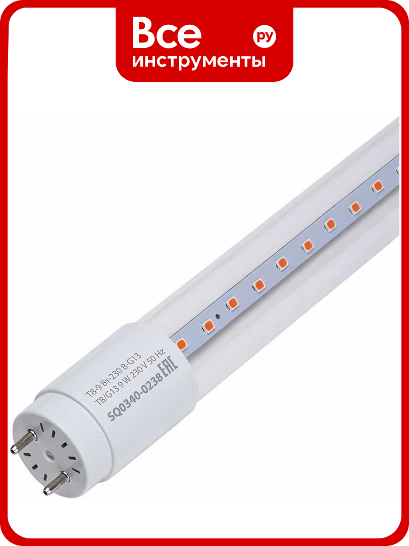 Светодиодная лампа TDM ELECTRIC T8‑9 Вт‑230 В G13 «фито» SQ0340‑0238, фиолетовая цветность, для аквариумов и растений