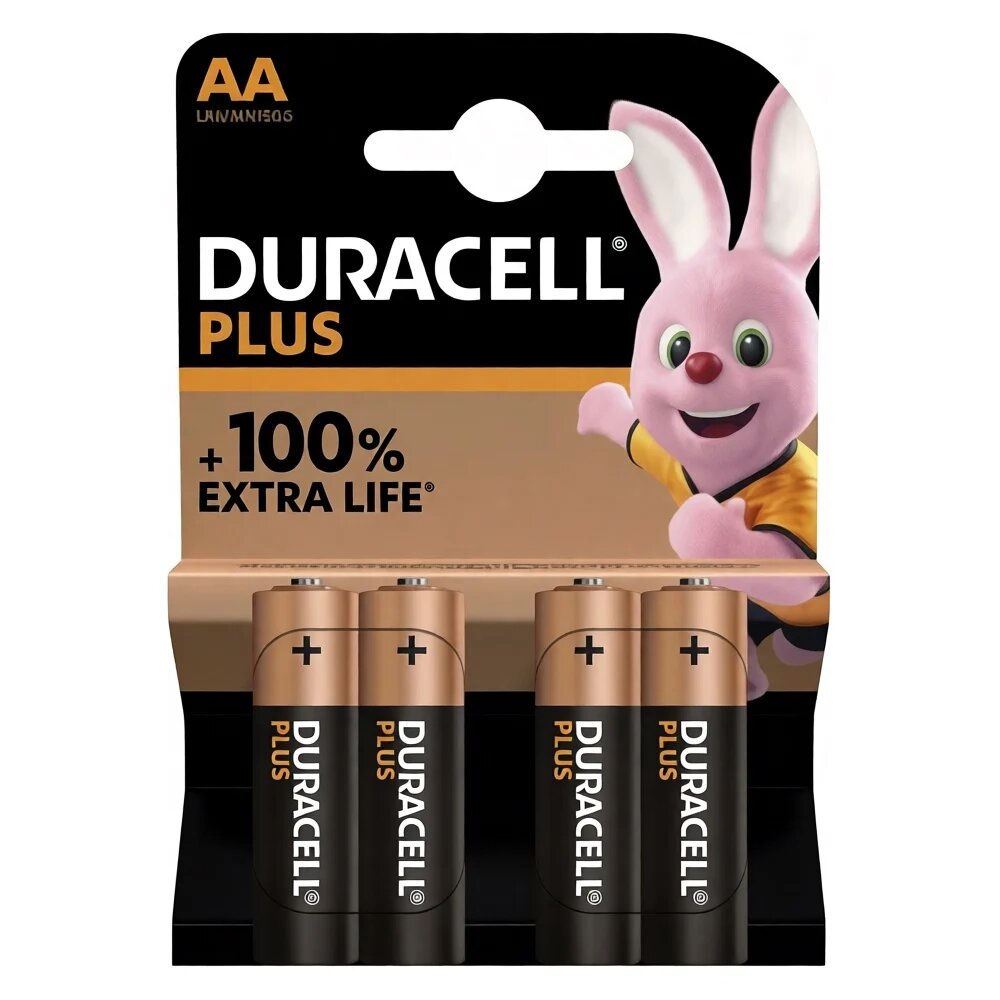 Батарейка Duracell PLUS AA BL4 щелочная RPL00667