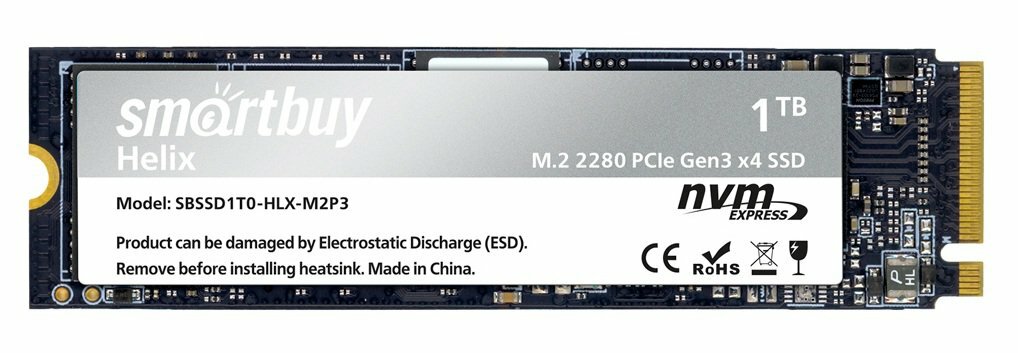 Накопитель SSD 1Tb Smartbuy SBSSD1T0-HLX-M2P3 Helix M.2
