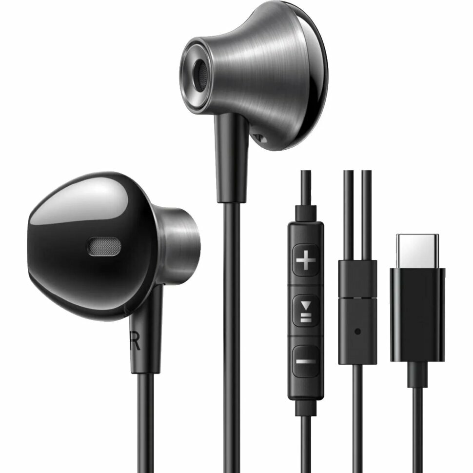 Наушники Ugreen EP106 (35756) Wired Earphones Type-C черный, 2362057