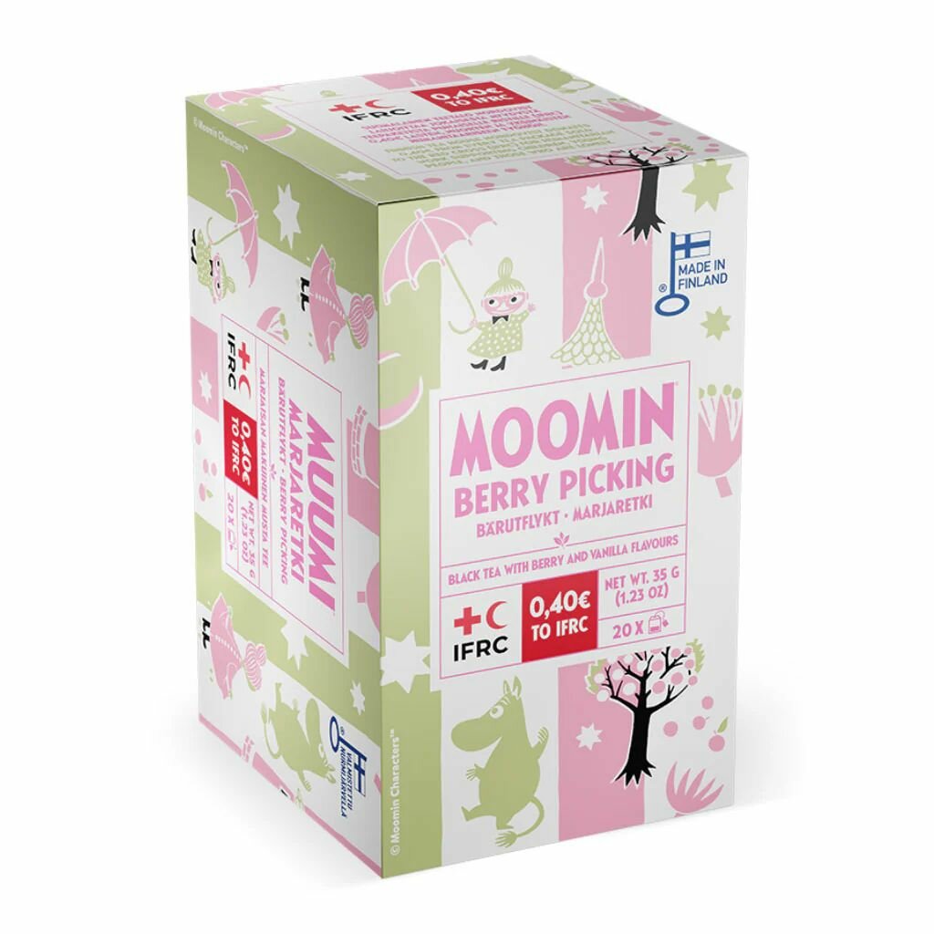 Чай черный пакетики MOOMIN ягоды и ваниль 20 пакетиков Финляндия