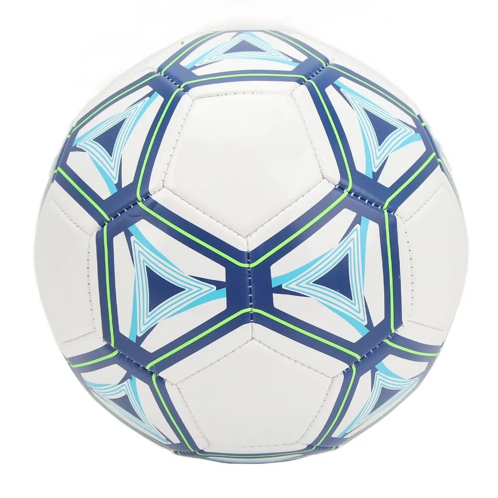 Футбольный мяч взрывобезопасный взрослый: размер 5, ПВХ, синебелый