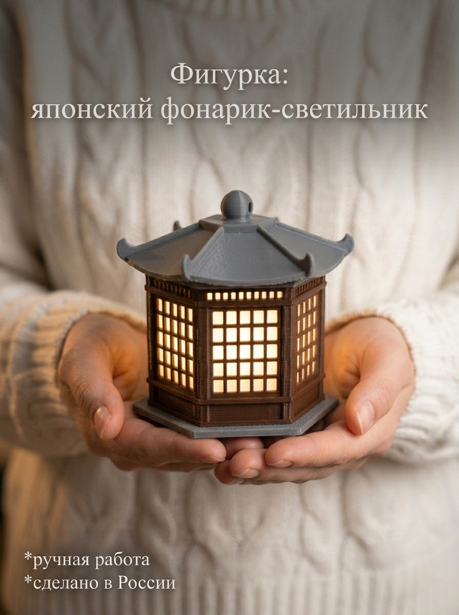 Домик-ночник светодиодный, 7х6х7 см, японский домик