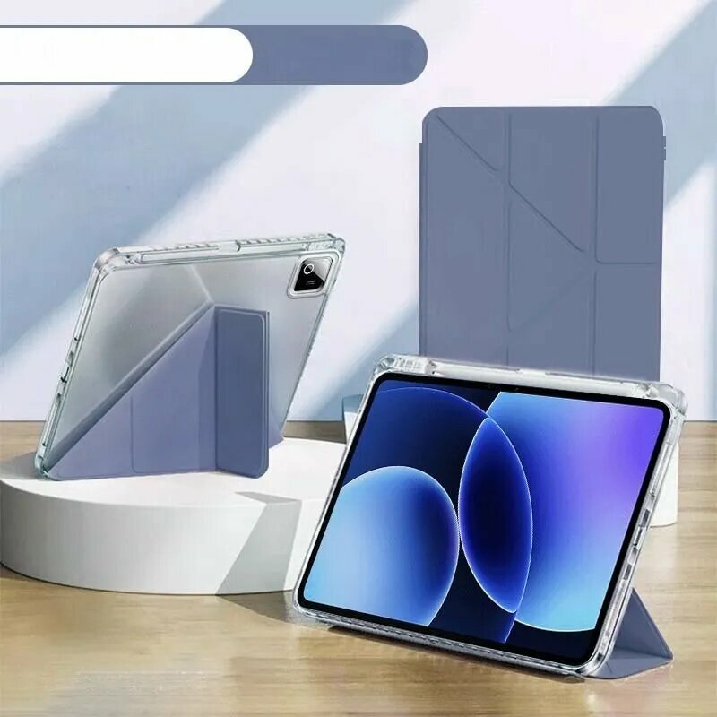Для Xiaomi Pad 7/7 Pro, Умный чехол 11.2 дюйма, Y-образный дизайн, складывающийся стенд кожаный магнитный с карандашом держатель для Mi Pad 8/8 Pro 11.2" корпуса планшета