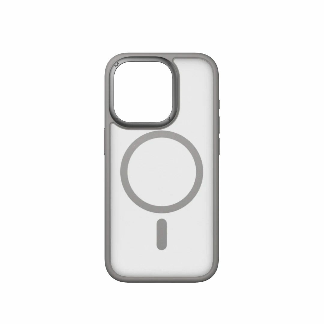 Чехол для Apple iPhone 15 Plus 6.7" Momax Dynamic metal magnetic protective case - Titanium gray