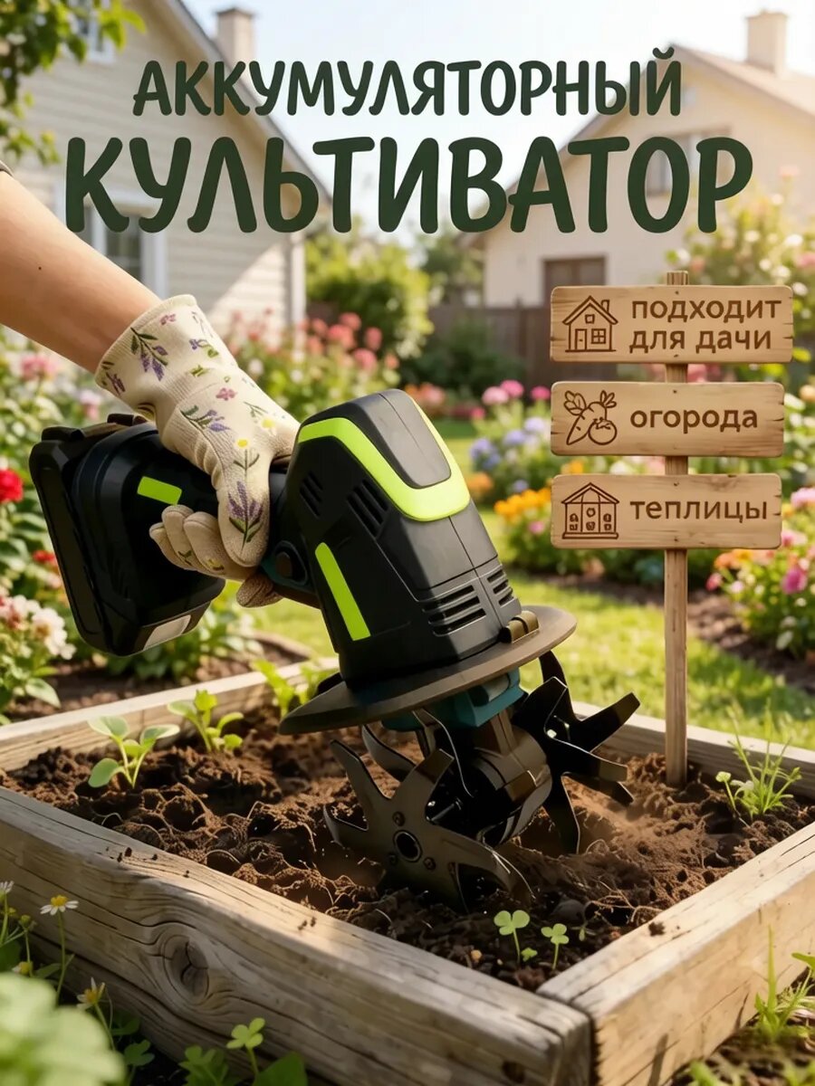 Аккумуляторный культиватор для огорода