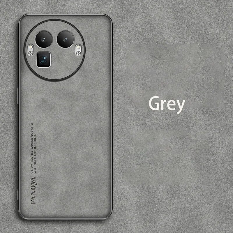 Серый кожаный чехол Realme GT8 Pro