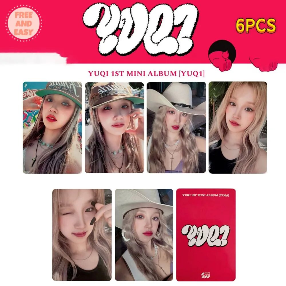 Маленькие открытки вокруг вееров I-DLE YUQI 1st Mini Album YUQ1 EVENT