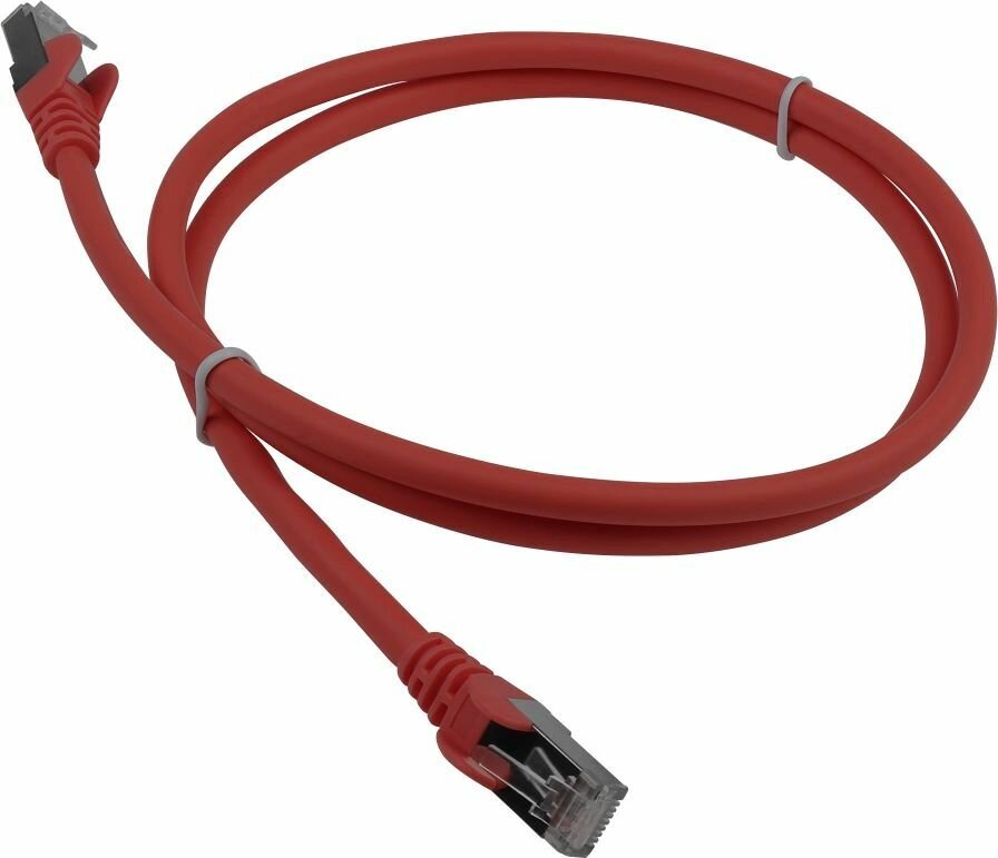 Патч-корд RJ-45 Lanmaster 1 м, Cat.6а, LSZH красный LAN-PC45/S6A-1.0-RD
