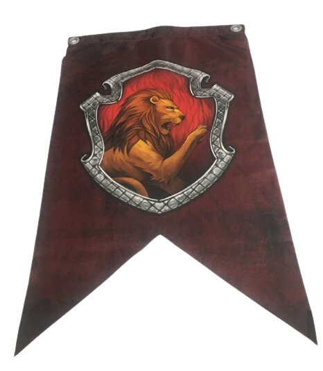 Флаг факультета Гриффиндор Gryffindor из Гарри Поттера из шёлка, 40х60 см - на стену
