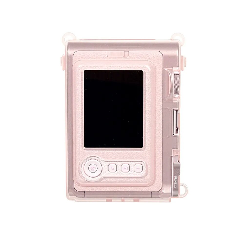 Прозрачный жесткий чехол для фотоаппарата Fujifilm Instax Mini EVO, Розовый прозрачный